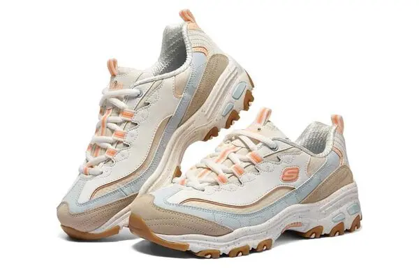 Sketchers D'lites "natural Multicolor" Lace-up Sneakers - Natural/multicolor