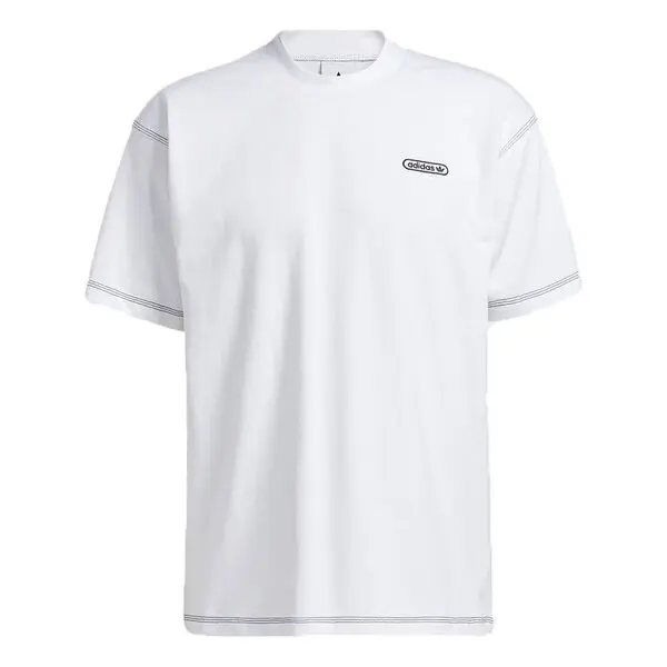 Adidas Originals Ww Ss Tee Embroidered Logo Round Neck Sports Short Sleeve White - Default Color