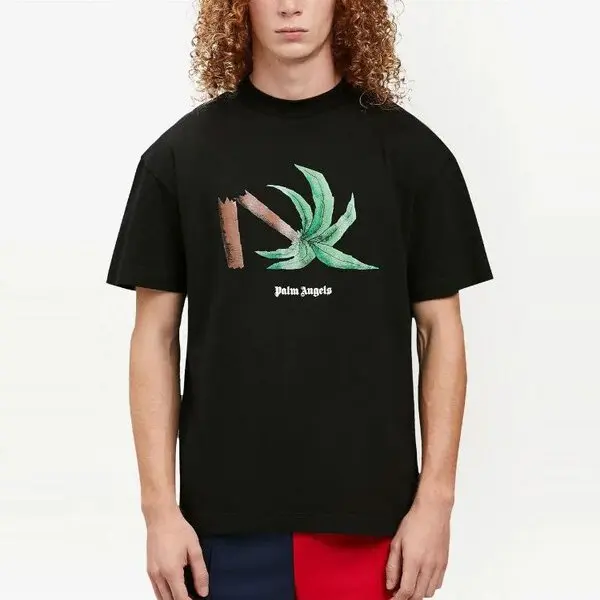 Palm Angels Ss22 Broken Palm Classic T-shirt 'black Green - Black/green