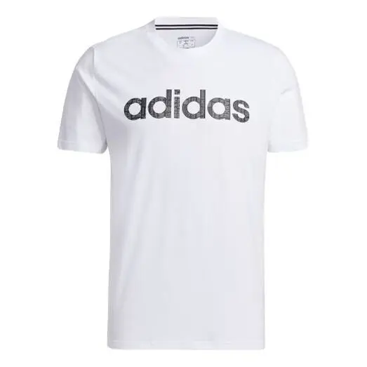 Adidas Neo Logo Alphabet Printing Sports Short Sleeve White T-shirt - Multi-color