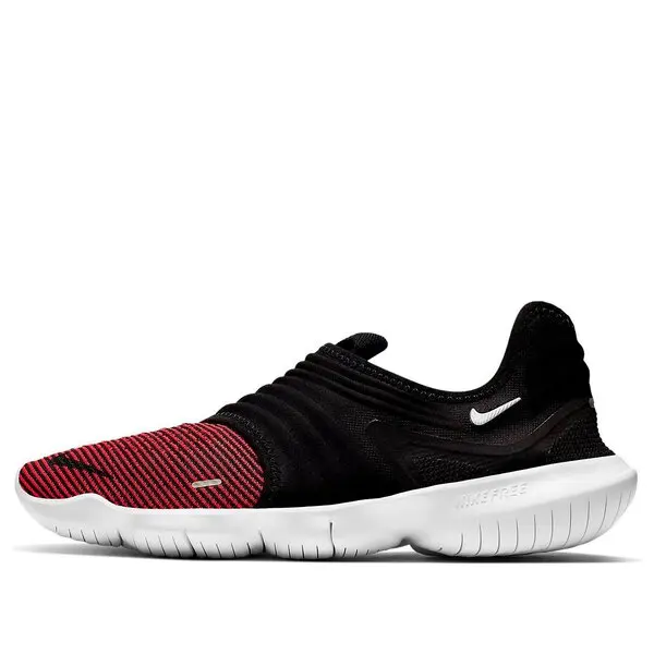 Nike Free Rn Flyknit 3.0 Low Top Sneakers - Black/red