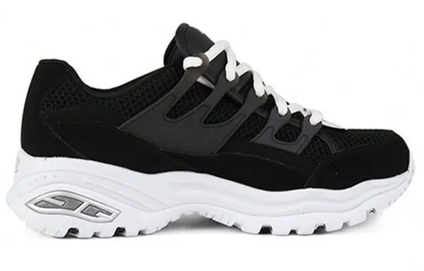 Sketchers D'lites Low Top Lace-up Sneakers - Black
