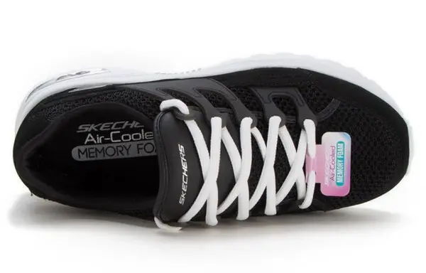 Sketchers D'lites Low Top Lace-up Sneakers - Black