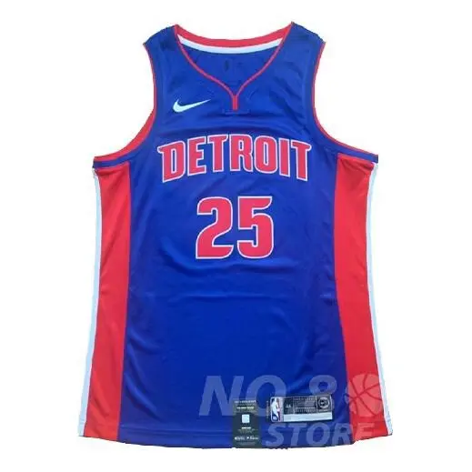 Nike Nba Derrick Rose Detroit Pistons 2022/23 Icon Edition Jersey #25 - Blue/red/white