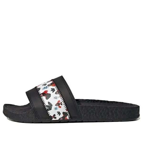 Adidas Philip Colbert X Adilette Boost 'save The Lobster' Slides - Black