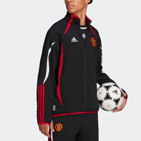 Adidas Manchester United Logo Stand Collar Zip Up Track Jacket