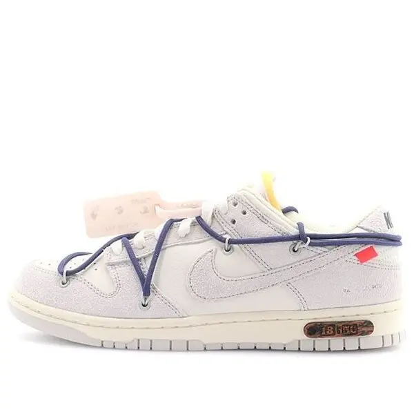 Nike X Off-white Dunk Low 'lot 18 Of 50' Sneakers - Gray/white