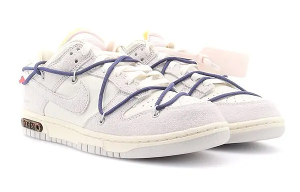 Nike X Off-white Dunk Low 'lot 18 Of 50' Sneakers - Gray/white