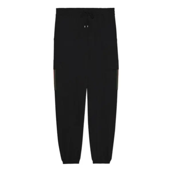 Gucci Cotton Jersey Jogging Pant With Web - Black