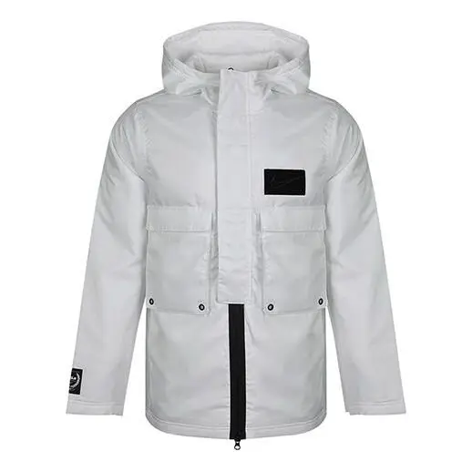 Nike Lebron Big Pocket Woven Stay Warm Hooded Track Jacket 'mountain - White