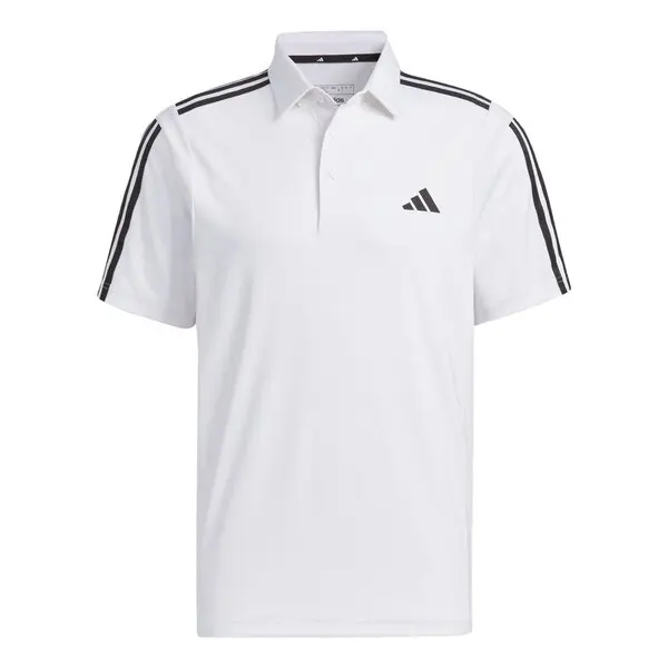 Adidas Heat.rdy 3-stripe Short Sleeve Polo Shirt Asia Sizing 'white - White/black