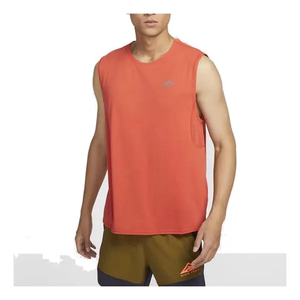 Nike Solar Chase Dri-fit Sleeveless Running Top - Orange