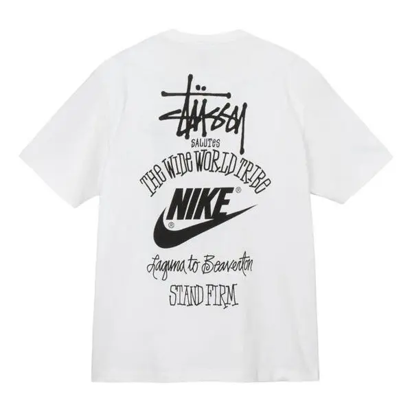 Nike X Stssy The Wide World Tribe Tshirt 'white - White/black