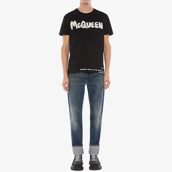 Alexander McQueen Short Sleeve Knit With Logo Detail