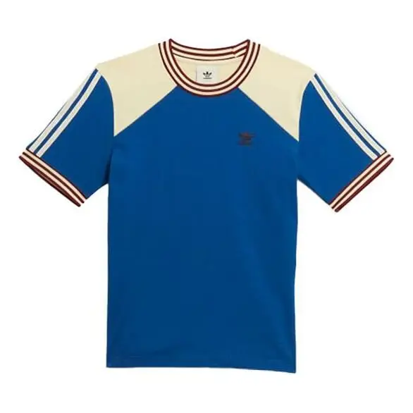 Adidas Originals College Splicing Contrasting Colors Short Sleeve Navy Blue T-shirt - Default Color