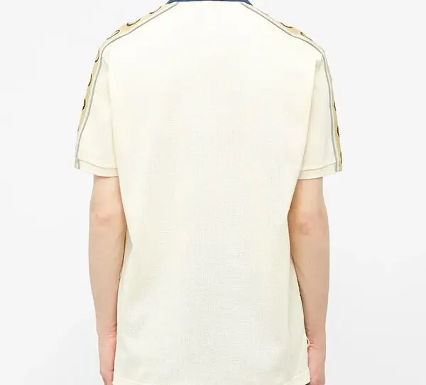 Gucci Interlock Double G Stripe Short Sleeve Polo Shirt White