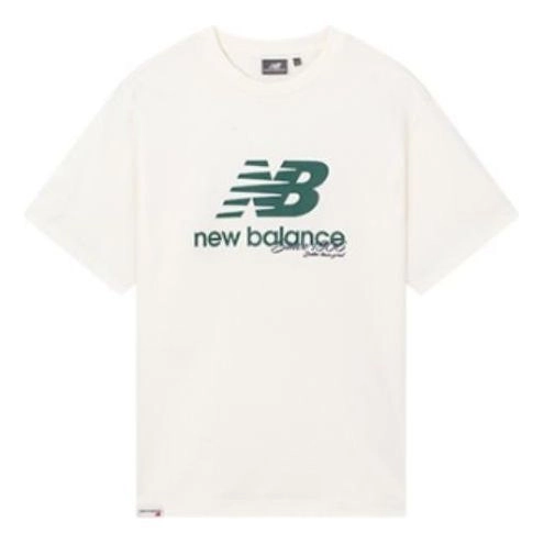 NEW BALANCE Essentials Graphic Logo T-shirt Asia Sizing 'white Green - White/green