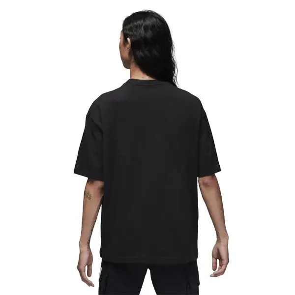 JORDAN Solid Color Patch Round Neck Short Sleeve Asia Sizing 'black