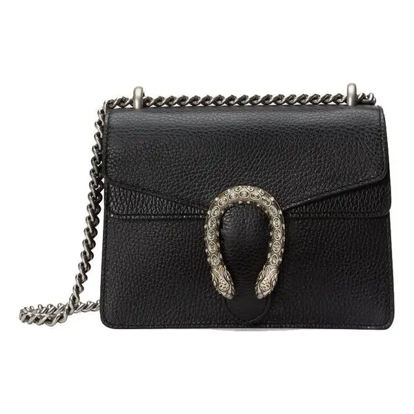 Gucci Dionysus Leather Mini Handbag - Black