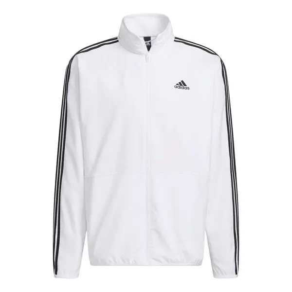 Adidas 3 Stripes Regular Fit Light Woven Track Jacket - White/black