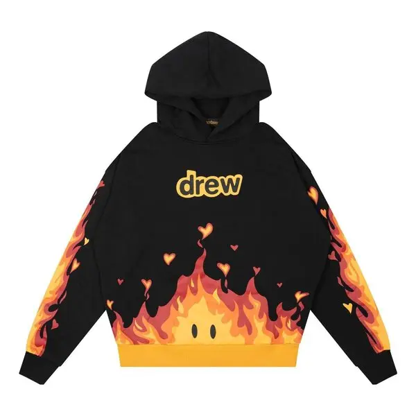 Drew House Fire Hoodie - Black/multi-color