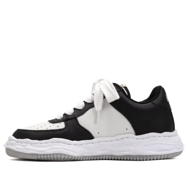 Mihara Yasuhiro Wayne Og Sole Leather Low-top Sneakers - White/black