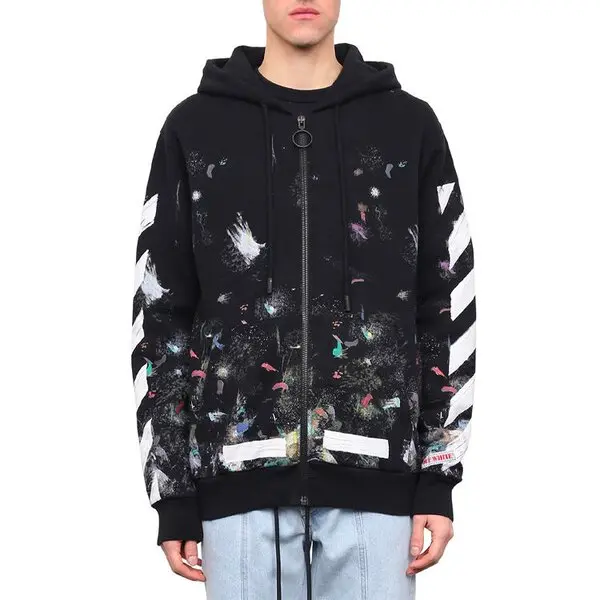 Off-White Graffiti Arrow Printing Full Zip Hoodie