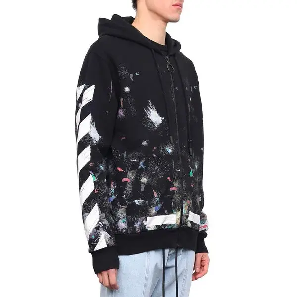 Off-White Graffiti Arrow Printing Full Zip Hoodie