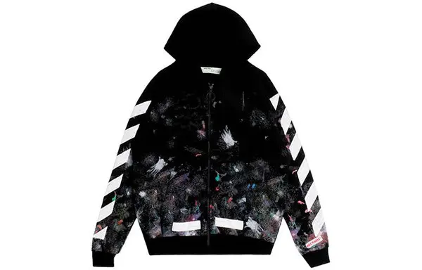 Off-White Graffiti Arrow Printing Full Zip Hoodie