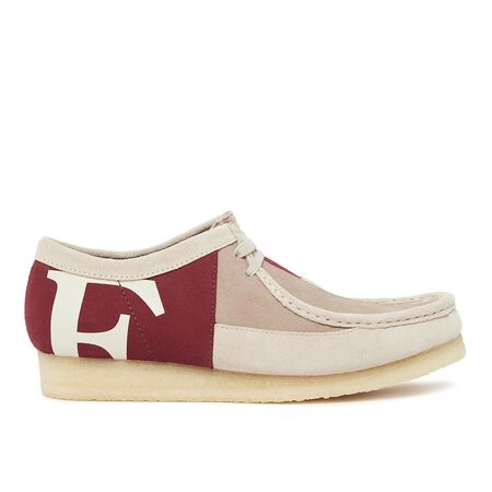 Clarks Wallabee "red Combi" Moccasin Shoes - Red/pink