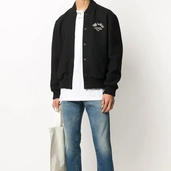 Off-White Fw20 Arrows Printing Baseball Jacket