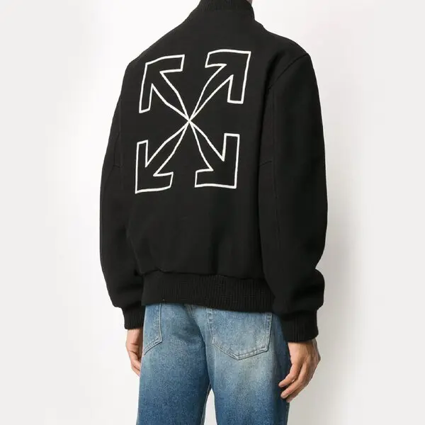 Off-White Fw20 Arrows Printing Baseball Jacket