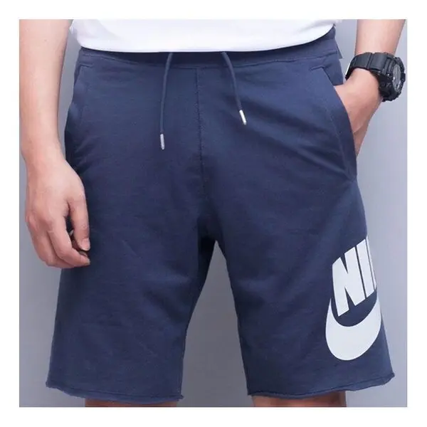 Nike Loose Fit Sports Shorts With Large Logo Print - Blue