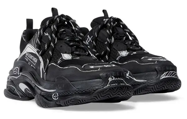 Balenciaga Triple S Sneakers - Black/white