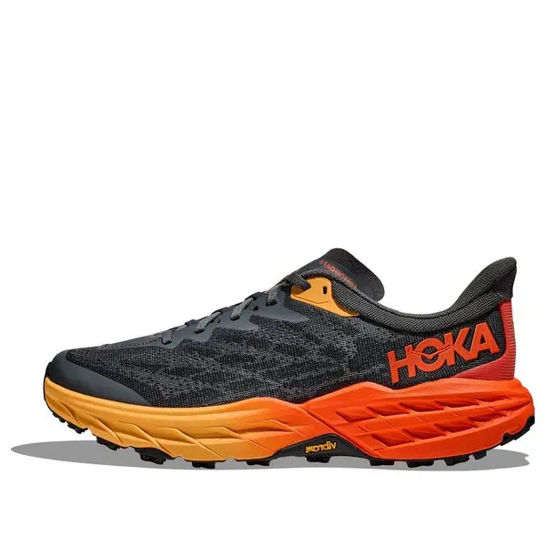 Hoka One One Speedgoat 5 Wide Trail Running Shoes - Grey/orange