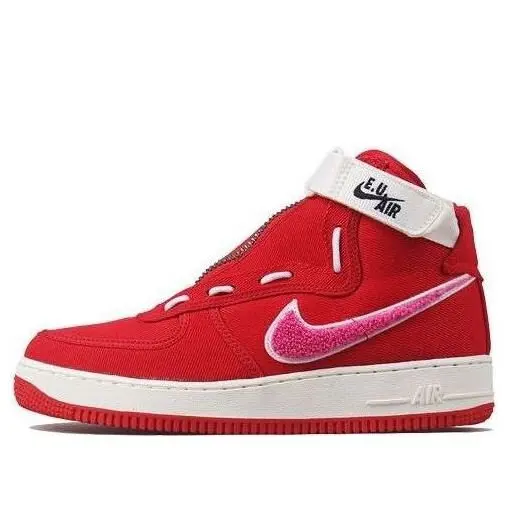 Nike X Emotionally Unavailable Air Force 1 High 'heart - Team Red/sail-pink Blast
