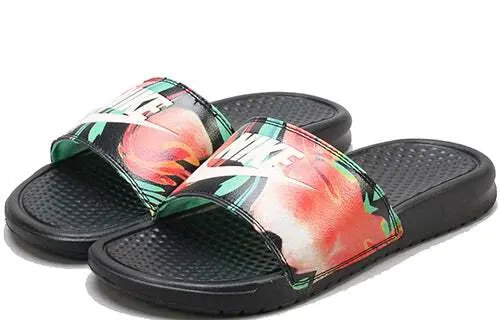 Nike Benassi Jdi Print Floral Slides - Black