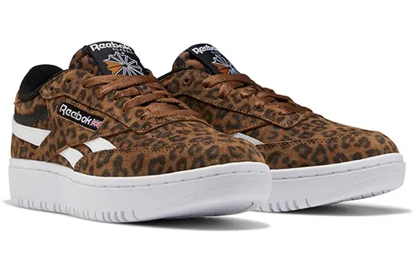 REEBOK Club C Double Revenge Leopard Print Sneakers - Brown