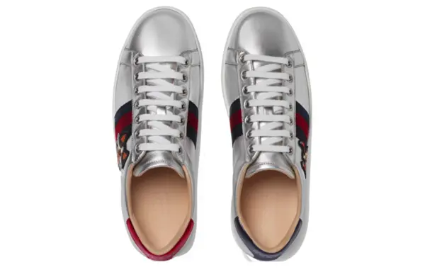 Gucci Ace 'year Of The Dog' Sneakers - Metallic Silver