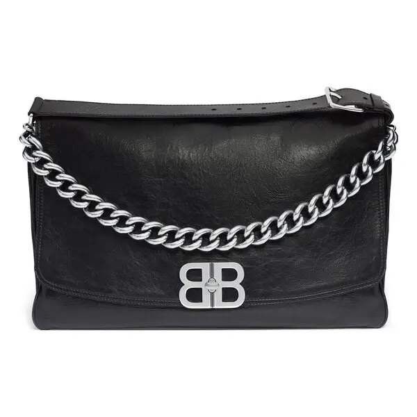 Balenciaga Bb Soft Large Flap Bag - Black