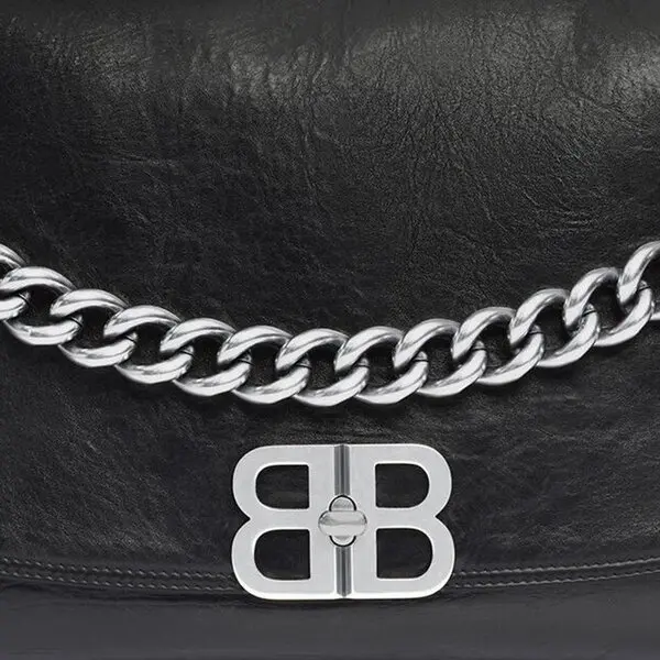 Balenciaga Bb Soft Large Flap Bag - Black