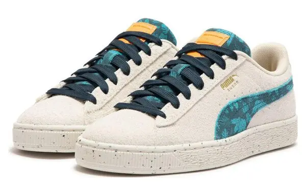 PUMA Suede Gentle Jungle Low Top Sneakers - Cream/blue