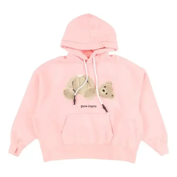 Palm Angels Broken Bear Cotton Hoodie - Pink