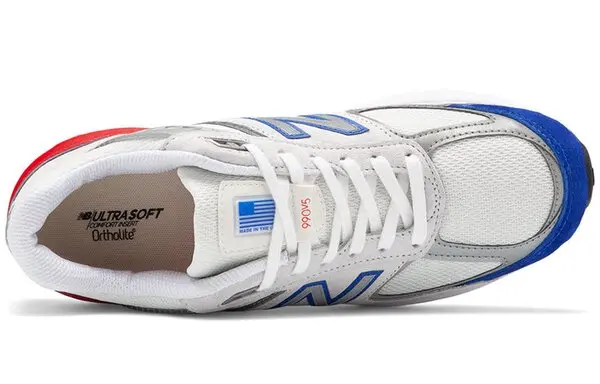 NEW BALANCE 990v5 "usa" Made In Usa Sneakers - Gray/blue/red
