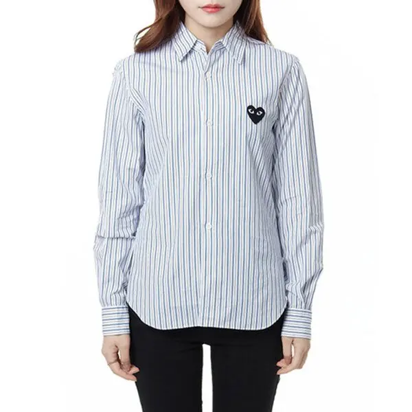 Play Comme Des Garcon Striped Shirt With Emblem