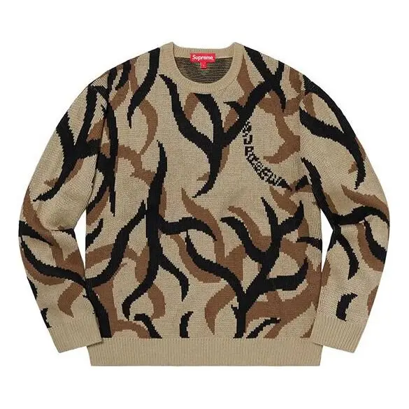 Supreme Tribal Camouflage Knit Sweater - Light Brown