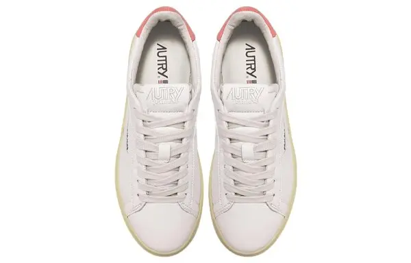 AUTRY Dallas Low Nubuck Goatskin Sneakers - White/pink