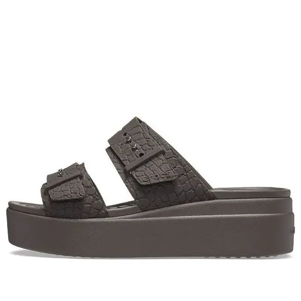 CROCS Brooklyn Platform Sandals With Adjustable Straps - Dark Brown