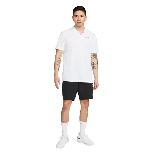 Nike Small Logo Solid Color Short Sleeve White Polo Shirt - Multi-color