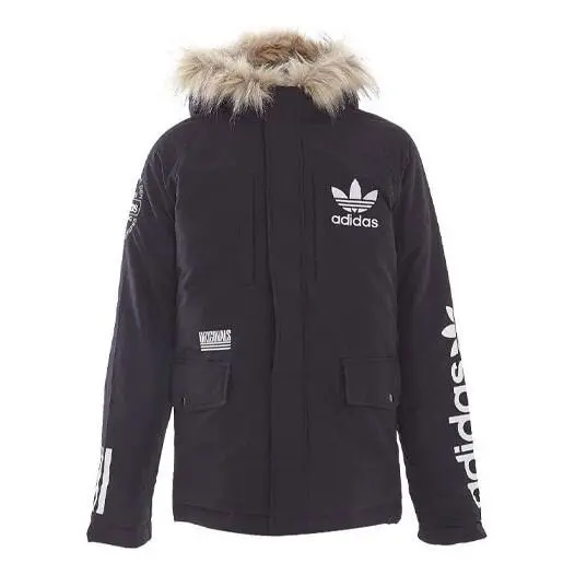 Adidas Down Padded Parka With Fur Trimmed Hood - Default Colorway